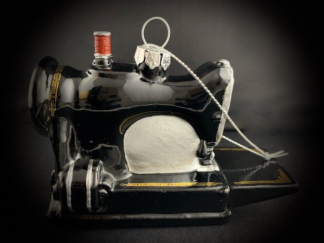 Sewing Machine Custom Glass Ornaments - Queen of Snow Globes