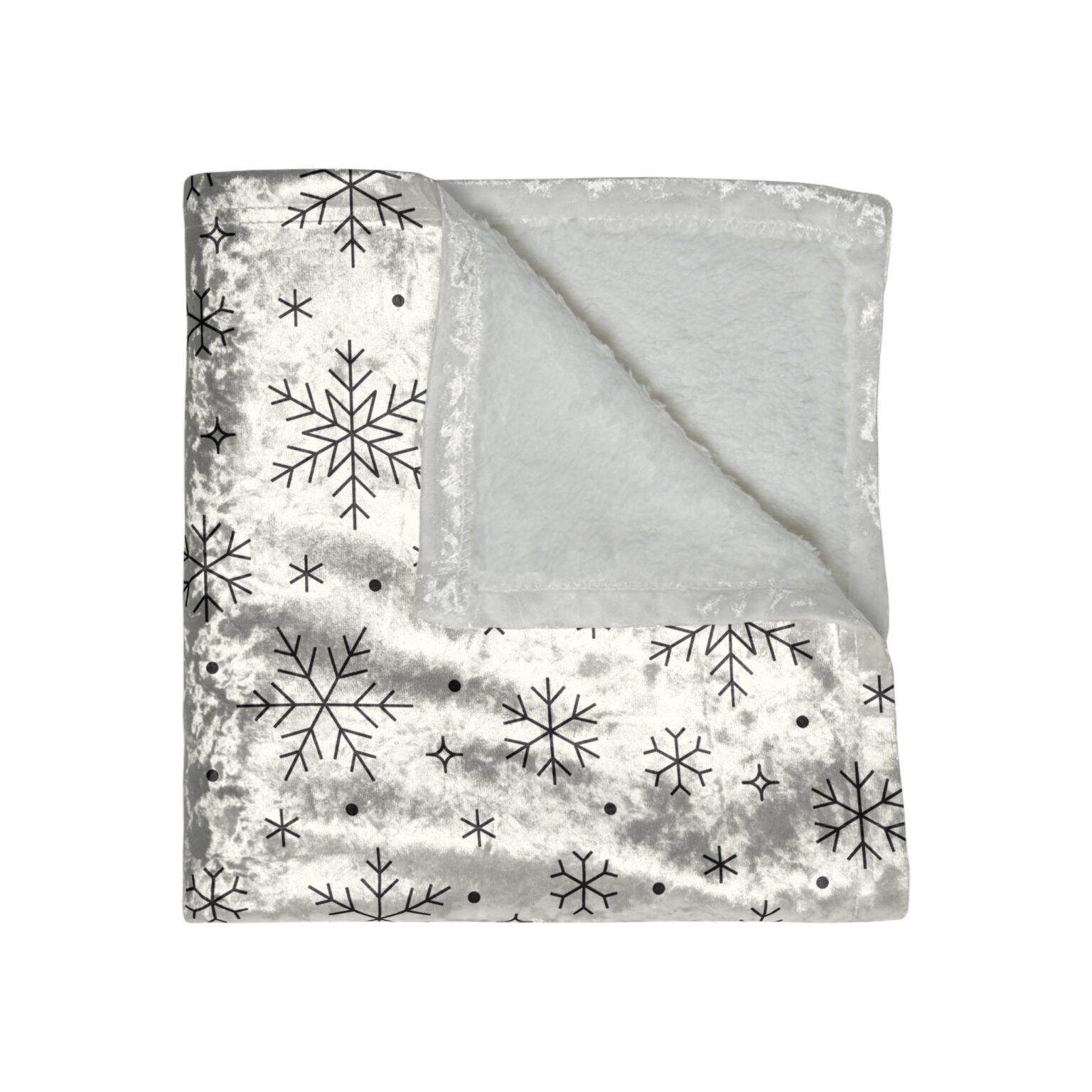 Crushed Velvet Snow Flake Blanket - Queen of Snow Globes